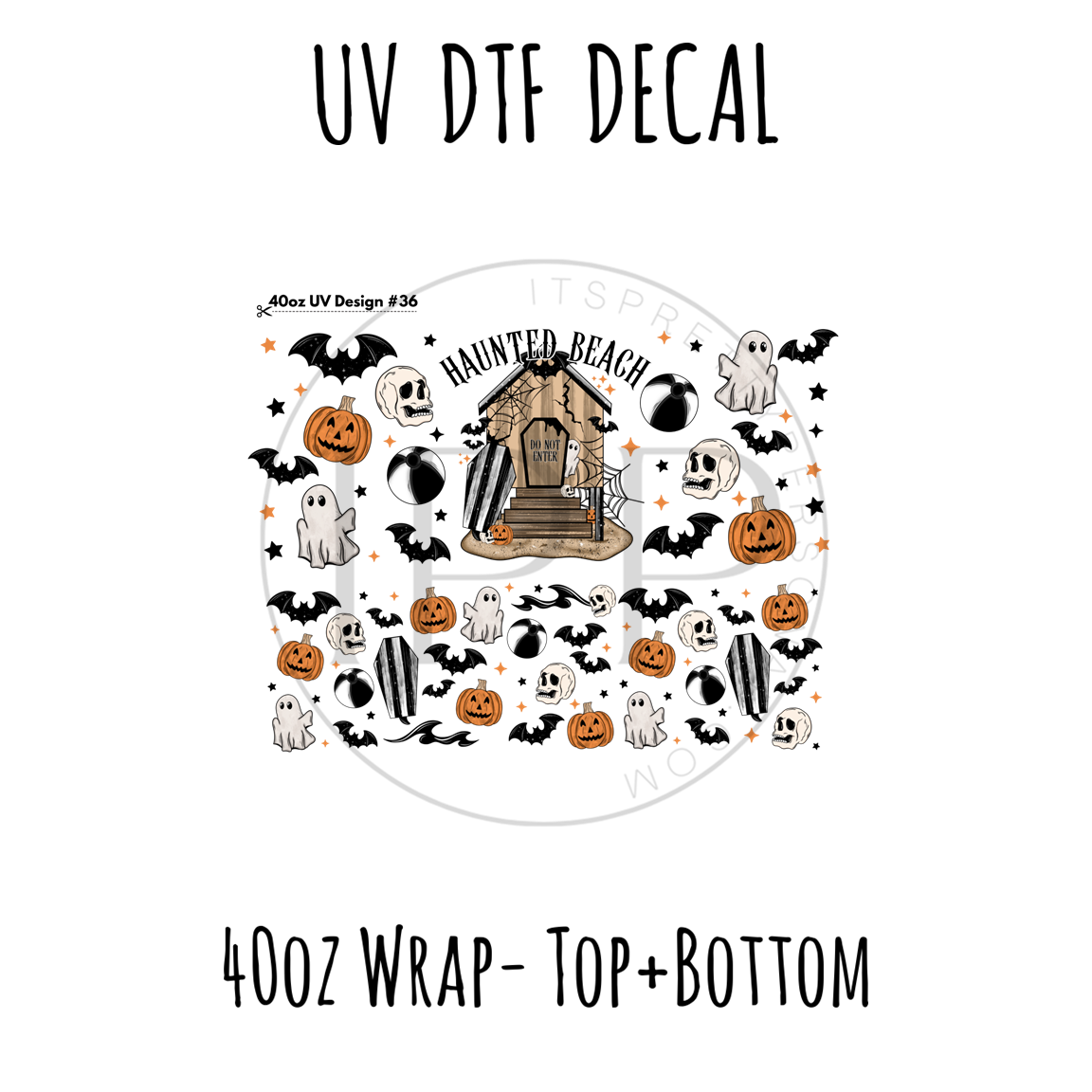 40oz Design #36- Haunted Beach- Top + Bottom – It's Pretty Personal, LLC