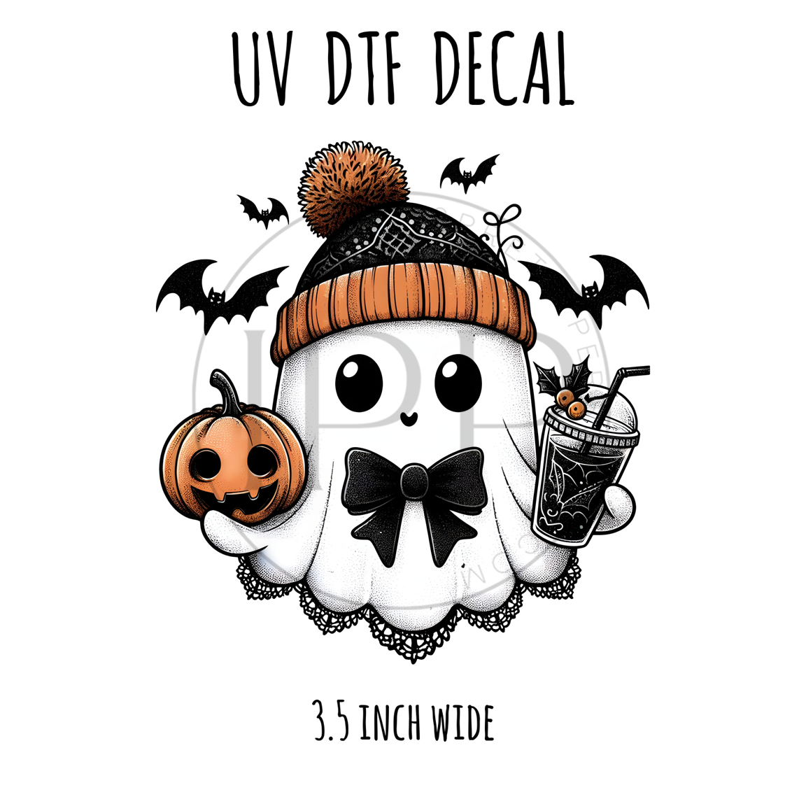 #438-Cute Ghost- 3.5 inch wide UV DTF decal – It's Pretty Personal, LLC
